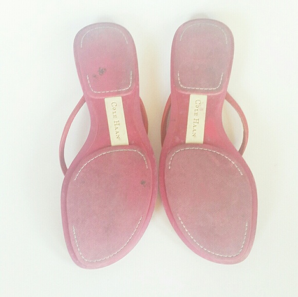 Cole Haan | Shoes | Cole Haan Raspberry Jelly Thong Sandals With Bow ...